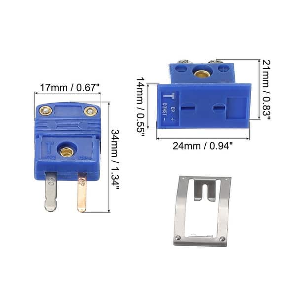 T Type Thermocouple Wire Connectors Male Plug with Panel Mount Mini ...