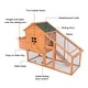75" Waterproof Roof Two-tier Wooden Chicken Coop Rabbit Poultry Cage ...