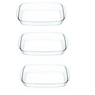 3-Pack 1.7 QT Glass Rectangular Casserole Baking Dish - Bed Bath ...