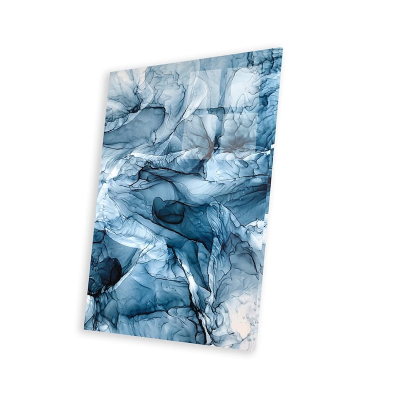 Churning Blue Ocean Waves Abstract Painting Print On Acrylic Glass by ...