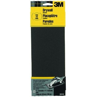 3M 9091 Drywall Sanding Sheet Sandpaper, 4-3/16" x 11-1/4", Fine, 5 ...