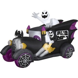 9 ft. L Halloween Airblown Inflatables Black Vintage Hearse - Bed Bath ...