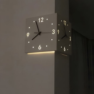 Backlit LED Wall Clock Corner Clock w/ Motion Sensor - Bed Bath ...