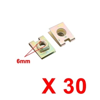 30pcs 6mm Hole Spring Metal Plate U-Type Clips Speed Nuts Panel Fender ...
