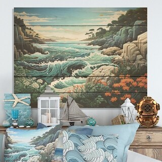 DESIGN ART "Wild Beachscape Landscape" Coastal Coral Under Water ...