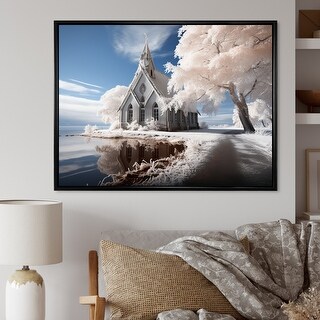 Designart "Church Landscape Divine Grace" Spiritual Framed Canvas Wall ...