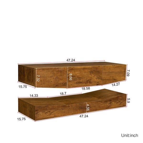 47 inch Wide MDF Floating TV Stand Up&Down Wall-Mounted TV Stand ...
