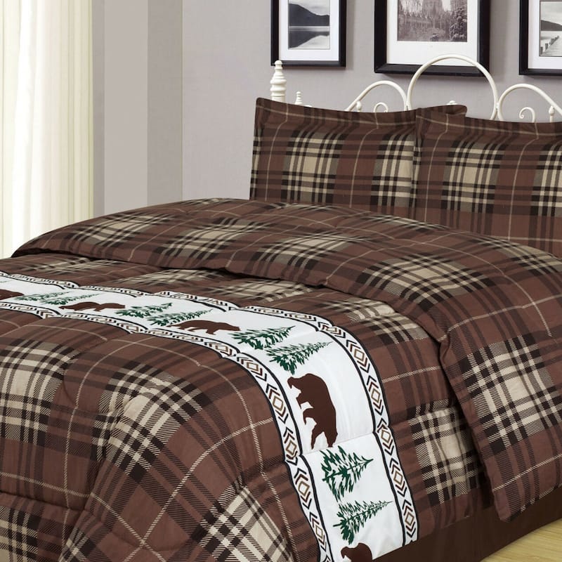3 Piece Rustic Cabin Quilt Set King - Overstock - 33535268