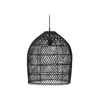 La Forma Domitila Black Lattice Rattan Ceiling Lamp - Bed Bath & Beyond ...