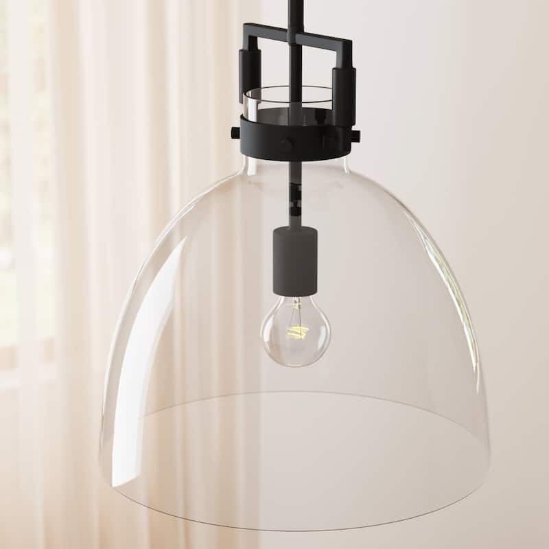 Nathan James Leigh Ceiling Hanging Pendant Light with Oversized Shade ...