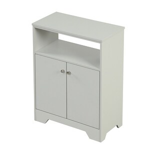 Grey Bathroom Storage Cabinet with Adjustable Shelves - 31.7'' H - Bed ...