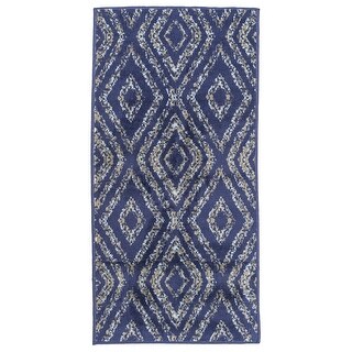 Furnish My Place Geometric Diamond Rug - Navy, Moroccan Area Rug - Bed ...