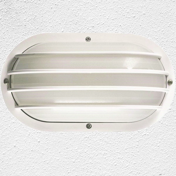 Volume Lighting 1-light White Outdoor Wall-Mounted Light Fixture - Bed ...