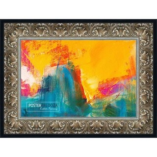 11x8.5 Ornate Silver Complete Wood Picture or Document Frame with UV ...