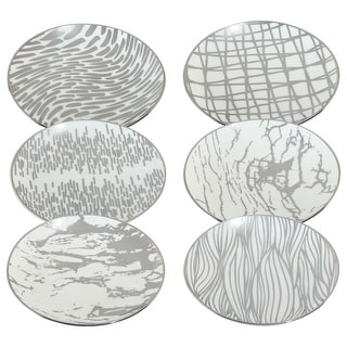 Certified International Matrix Silver Plated 6" Luncheion/Canape Plates ...