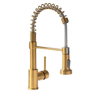 Gold Kitchen Faucet with Sprayer,Modern Single Handle High-Arc Pull Out ...