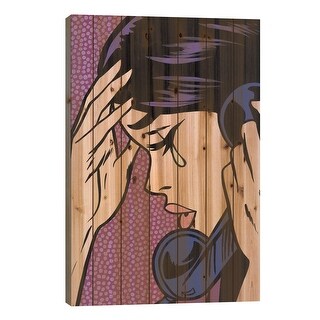 Telephone Crying Girl Print On Wood by Allyson Gutchell - Multi-Color ...