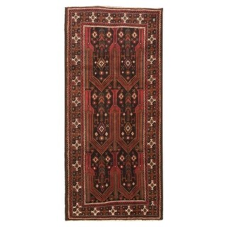 ECARPETGALLERY Hand-knotted Authentic Turkish Black Wool Rug - 4'6 x 9 ...