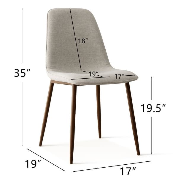Modern Solid Back Side Dining Chair Walnut leg(Set of 4) - Bed Bath ...