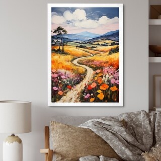Designart "Farm Summer Fauvist Field I" Farm Framed Wall Decor - Bed ...
