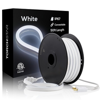 50ft LED Neon Rope Light, IP67, 120V, Linkable to 150ft, ETL Certified ...