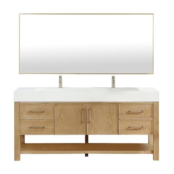 Vera Bath Vanity with Integrated Stone Sink Top and Mirror - On Sale ...
