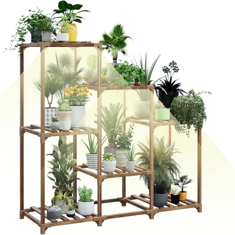 Bamboo Plant Stand Plant Stands(Walnut) - Bed Bath & Beyond - 39869210