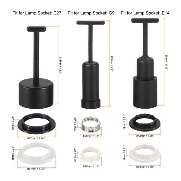 G9/E14/E27 Light Socket Ring Lamp Shade Holder Ring with Removal Tool ...