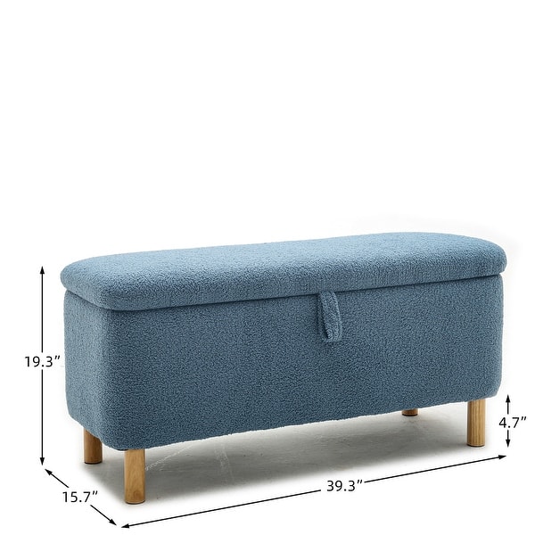 Hall Tree Shoe Storage Bench Boucle Upholstered Storage Ottoman ...