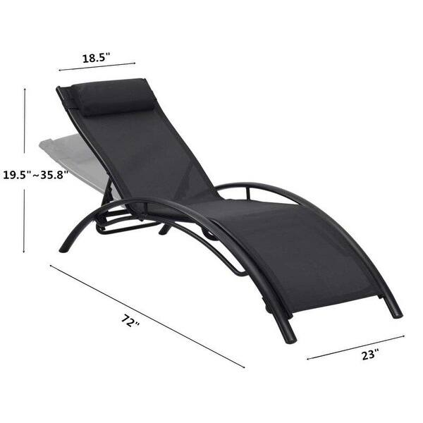 Zenova 2 Sets of Adjustable backrest iron Frames Outdoor recliners ...