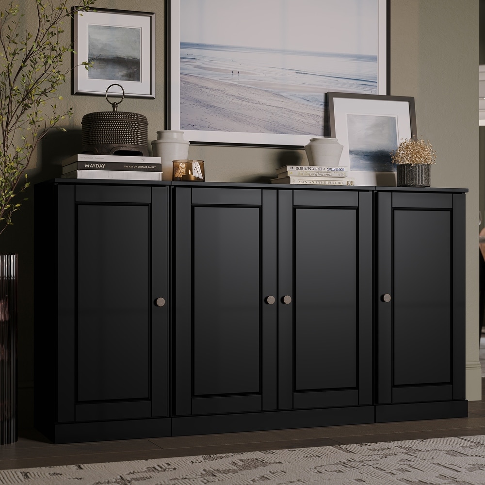 black solid wood sideboard