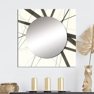 Designart "Minimalist Black and White VII" Abstract Shapes Wall Mirror ...