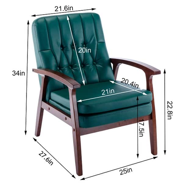 Mid-Century Single Arm Chair Sofa Accent Chair Retro Modern Solid Wood ...