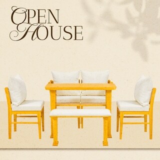 Solid Wood Dining Room Table Set for 6, Space Saving High Top Corner ...