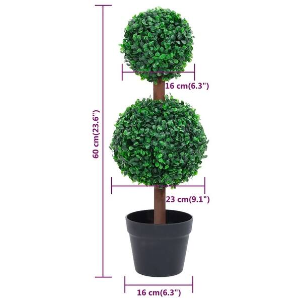 vidaXL Artificial Topiary Tree Faux Boxwood Ball with Pot Fake Plant ...