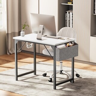 Modern Simple Style Wooden Computer Desks with 1 Side Storage Bag and ...