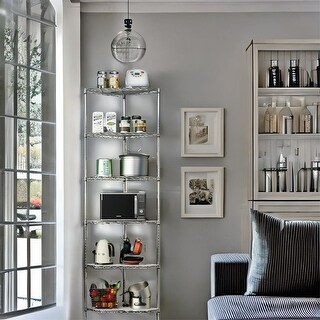 6 Tier Shelves Adjustable Metal Heavy Duty Standing Storage Shelves ...