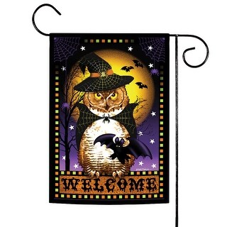 Halloween Owl "Welcome" Outdoor Garden Flag 18" x 12.5" - Bed Bath ...