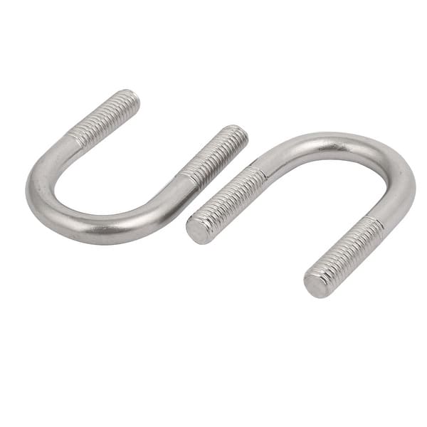 10pcs M8x25mm 304 Stainless Steel Round U-Bolt w Hex Nut Spring Washer ...