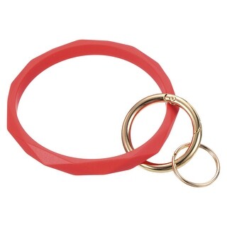 Key Ring Bracelet, Silicone Keychain Diamond Shaped Wrist Keyrings, Red ...