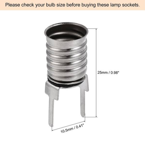 E10 Lamp Socket, 10.5x25mm DC 30V 2Pin Bulb Holder Screw Base - Bed ...