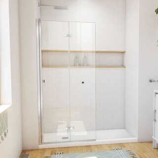 DreamLine Aqua-Q Fold 33 1/2 in. W x 72 in. H Frameless Bi-Fold Shower ...