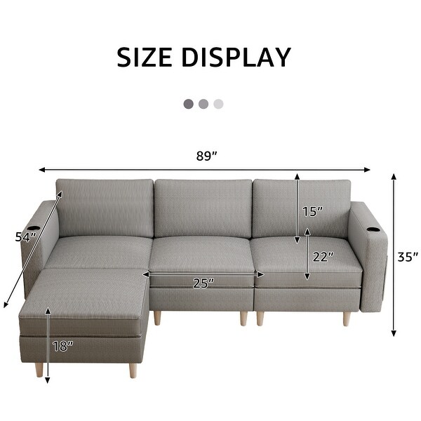 Modular L Shaped Velvet Sectional Sofa Set with Storage Reversible Chaise Sleeper for Living Room 89undefined L x 54undefined W x 35undefined H Bed Bath Beyond 42262312