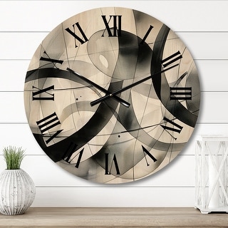 Designart "Abstract Neutral XV" Modern Geometric Oversized Wood Wall ...