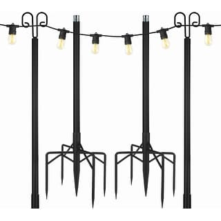9.3FT Height Adjustable Metal String Light Poles - Bed Bath & Beyond ...