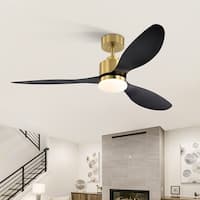 Moasis 52-inch 4-Blade Ceiling Fan with LED Light and Remote Control ...