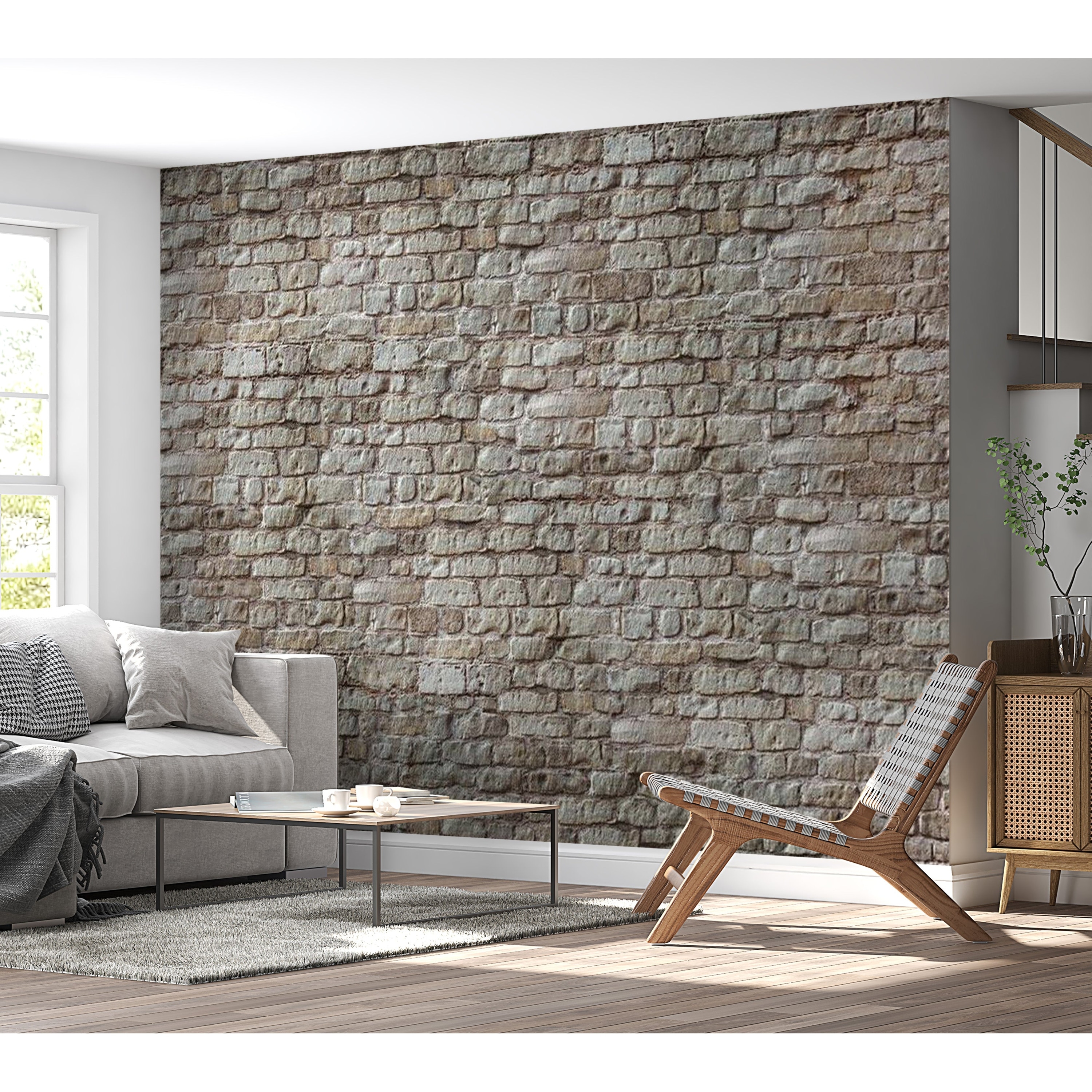 brick effect textured wallpaper