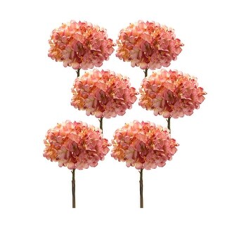 Set of 6 Pink Hydrangea Floral Artificial Stems 23" - Bed Bath & Beyond ...