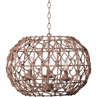 Woven pendant lamp globe 3 light pendant ceiling lights tan frame ...
