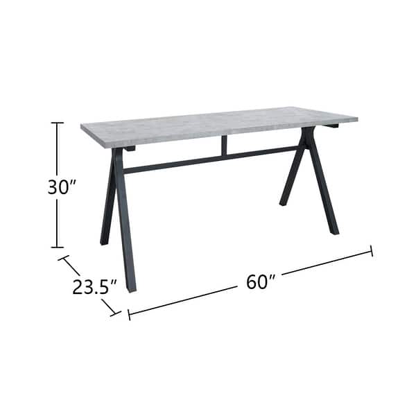 Trestle Base Writing Desk in Cement and Gunmetal - Bed Bath & Beyond ...